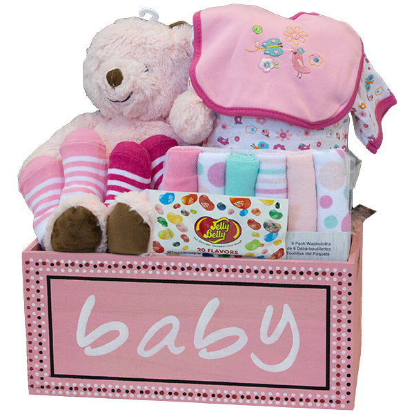 WOODEN KEEPSAKE CRATE (GIRL) – Gift Basket Hub